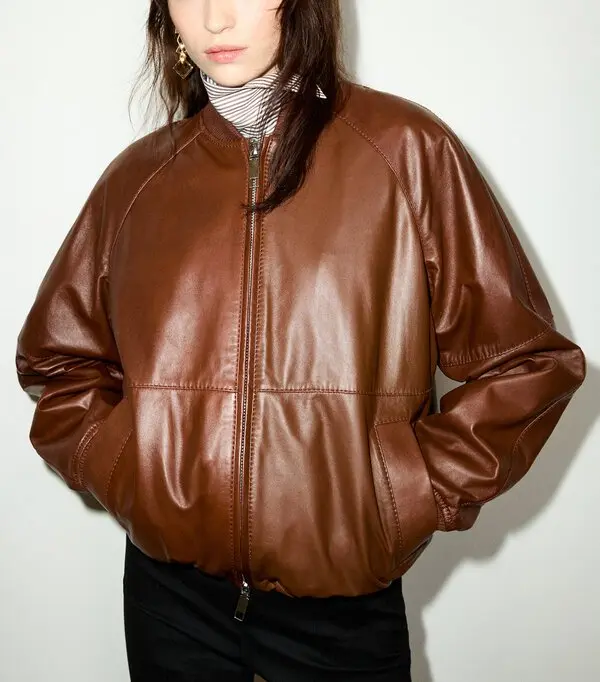 Max & Co. Leather Bomber Jacket