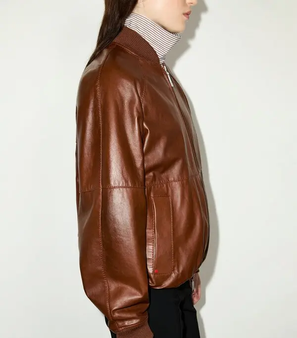 Max & Co. Leather Bomber Jacket