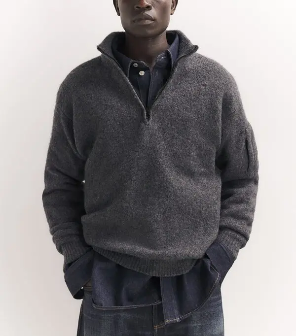 C.P. COMPANY Wool-blend Half-zip Sweater