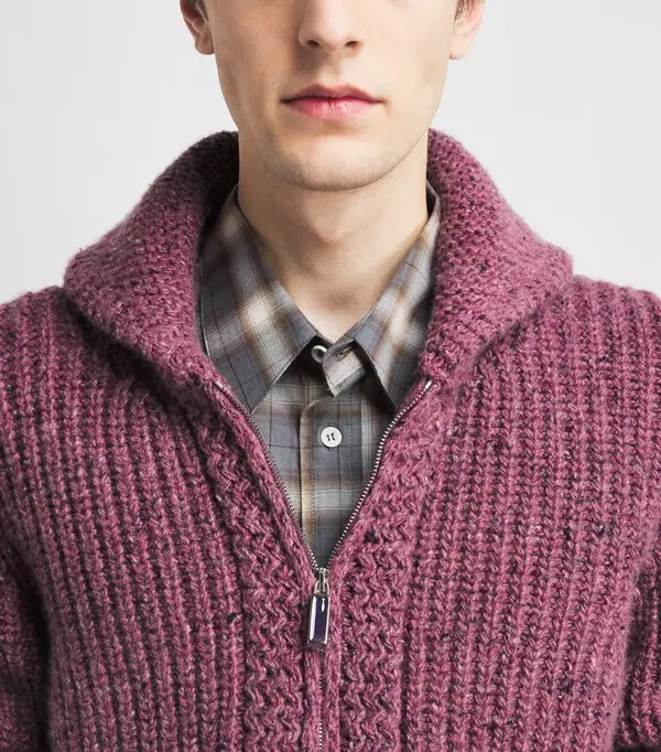 GOD'S TRUE CASHMERE Cashmere Dudley Knit Mulberry Cardigan