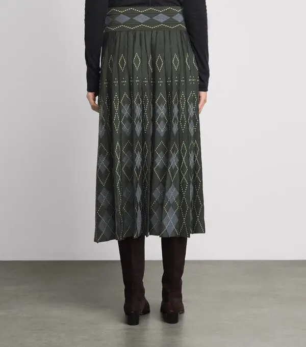 Molli Knitted Argyle Midi Skirt