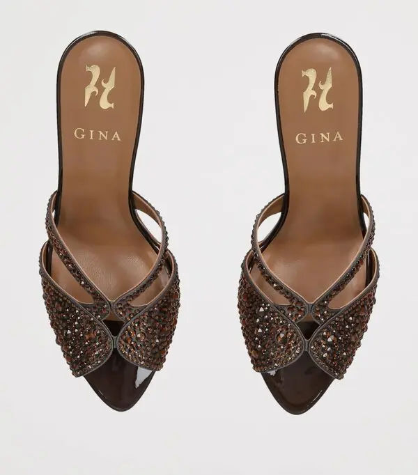 GINA Crystal-embellished Ilona Mules 85