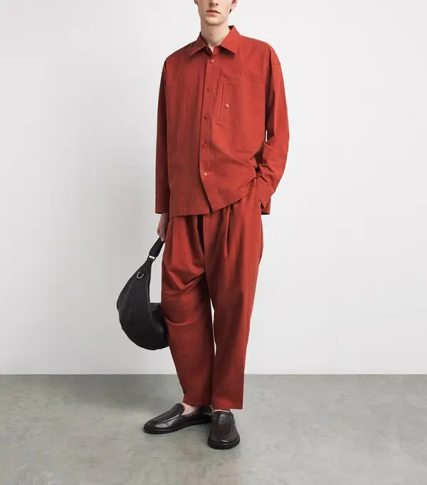 Issey Miyake Cotton Yak Pleated Trousers