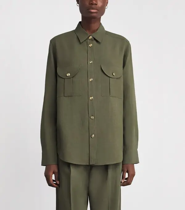 BLAZÉ MILANO Linen-blend Rox Star Berber Shirt