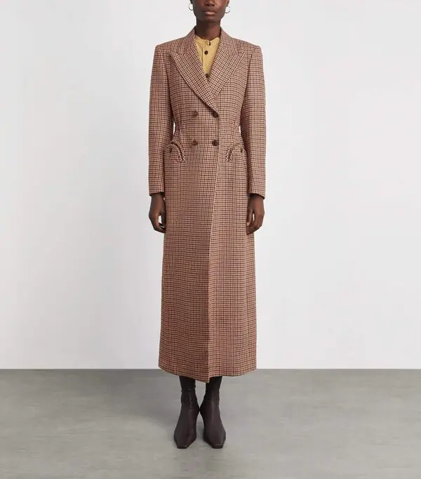 BLAZÉ MILANO Wool Houndstooth Svea Anyway Coat
