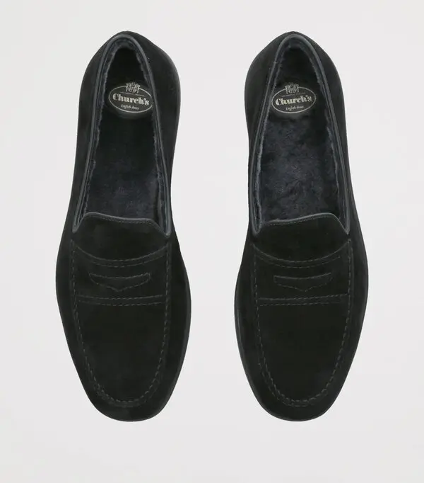 Church's Suede Shearling-lined Peebles Loafers