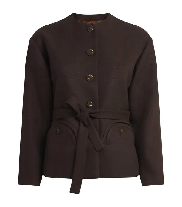 BLAZÉ MILANO Belted Dales Blazer - Brown