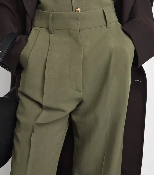 BLAZÉ MILANO Linen Rox Star Fox Straight-leg Trousers