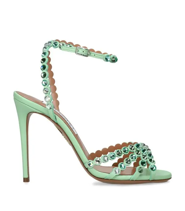 AQUAZZURA Leather Tequila Sandals 105