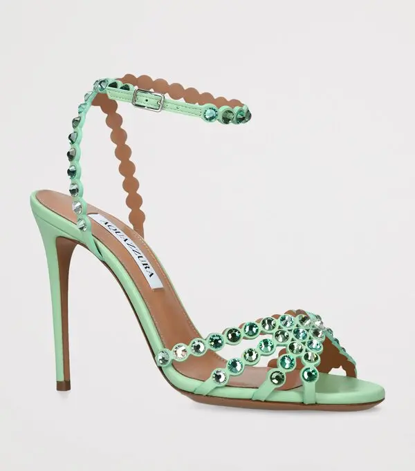 AQUAZZURA Leather Tequila Sandals 105