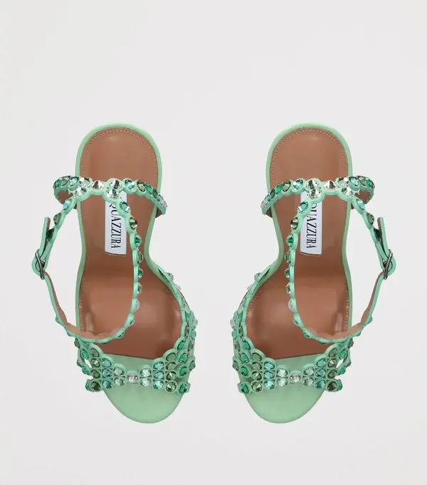 AQUAZZURA Leather Tequila Sandals 105
