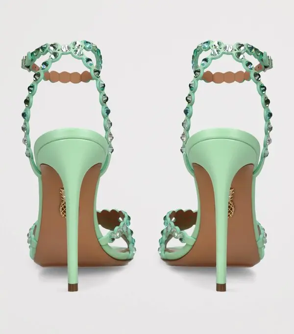 AQUAZZURA Leather Tequila Sandals 105