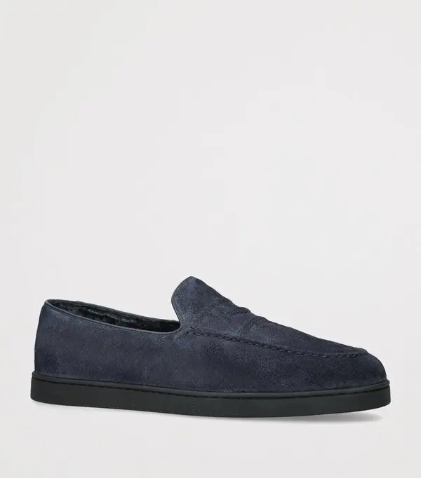 Church's Suede Shearling-lined Peebles Loafers