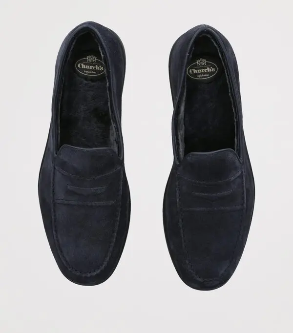 Church's Suede Shearling-lined Peebles Loafers