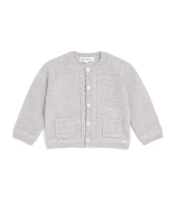 TARTINE ET CHOCOLAT Wool-cashmere Cable-placket Cardigan