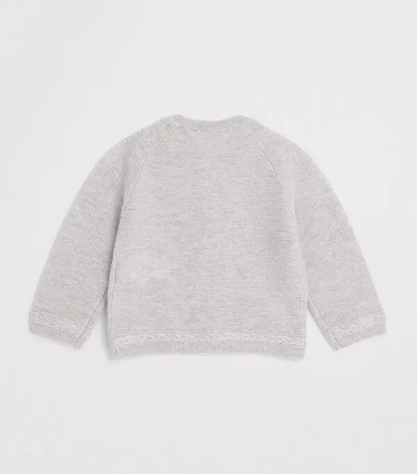 TARTINE ET CHOCOLAT Wool-cashmere Cable-placket Cardigan