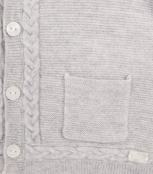 TARTINE ET CHOCOLAT Wool-cashmere Cable-placket Cardigan