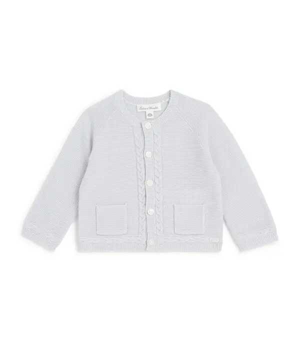 TARTINE ET CHOCOLAT Wool-cashmere Cable-placket Cardigan