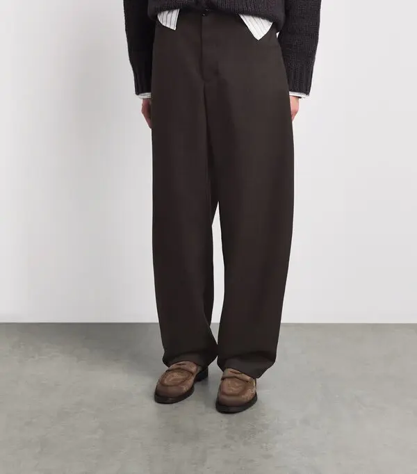 Séfr Wool Nasedo Barrel-leg Trousers