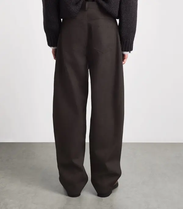 Séfr Wool Nasedo Barrel-leg Trousers