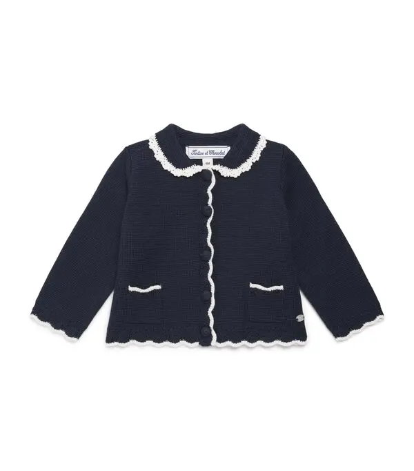 TARTINE ET CHOCOLAT Wool-blend Scalloped Cardigan