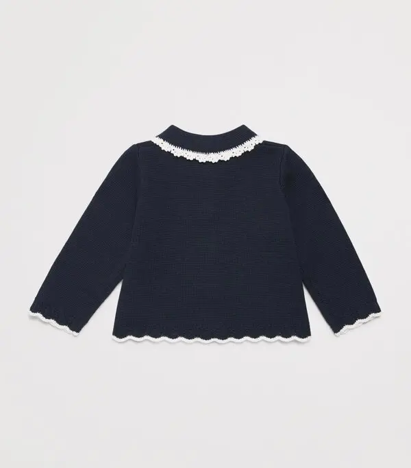 TARTINE ET CHOCOLAT Wool-blend Scalloped Cardigan