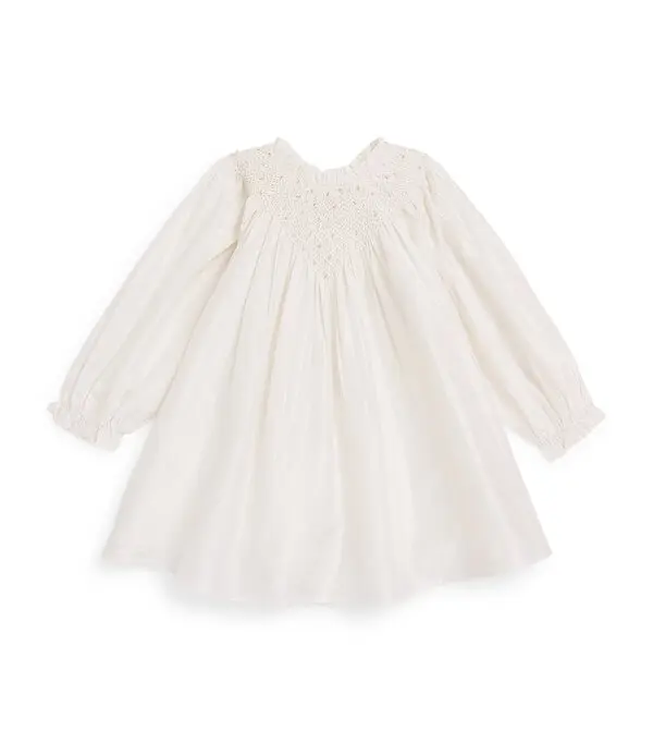 TARTINE ET CHOCOLAT Silk Shirred Dress