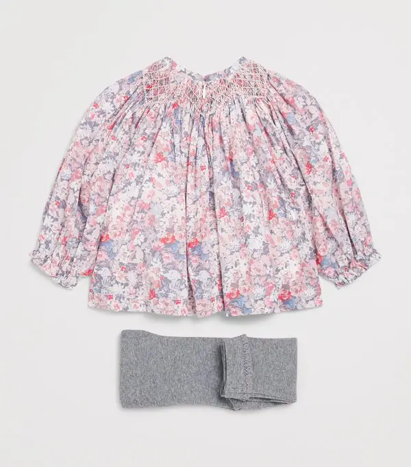 TARTINE ET CHOCOLAT Floral Blouse And Knitted Leggings Set