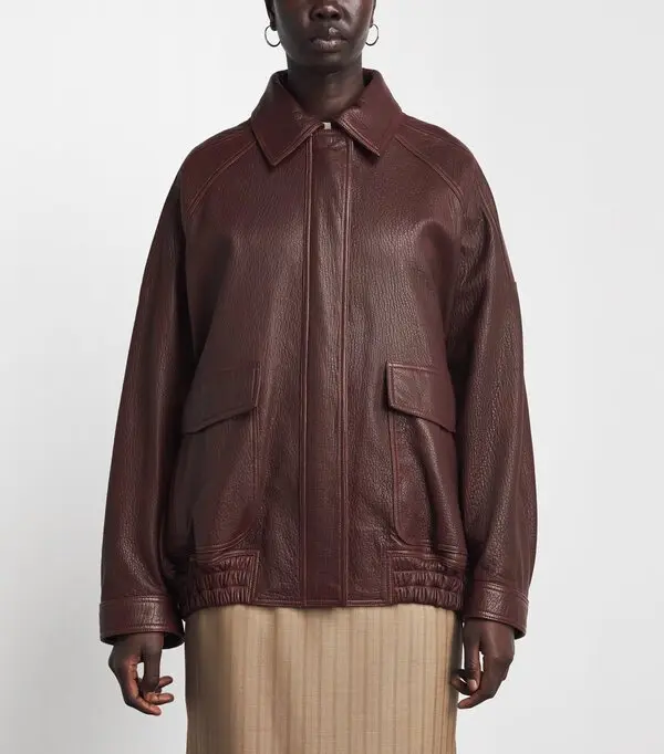 RÓHE Leather Aviator Jacket