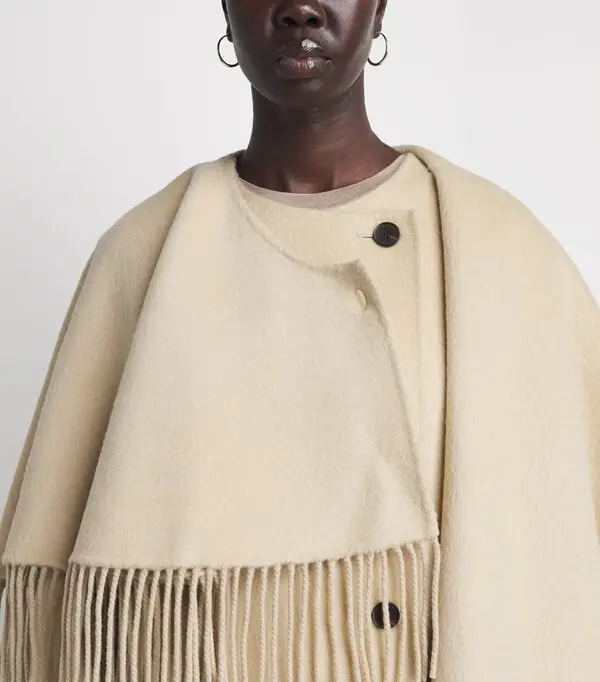 RÓHE Wool Scarf-detail Overcoat