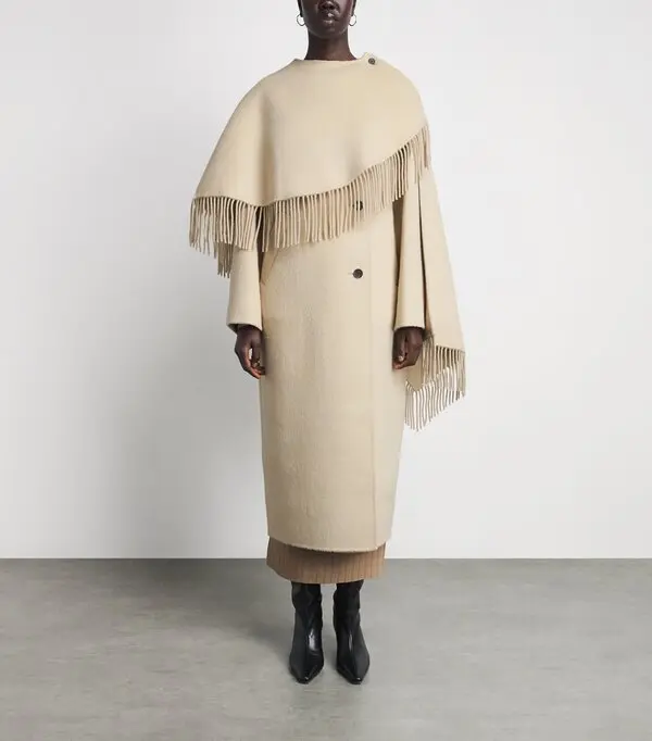 RÓHE Wool Scarf-detail Overcoat