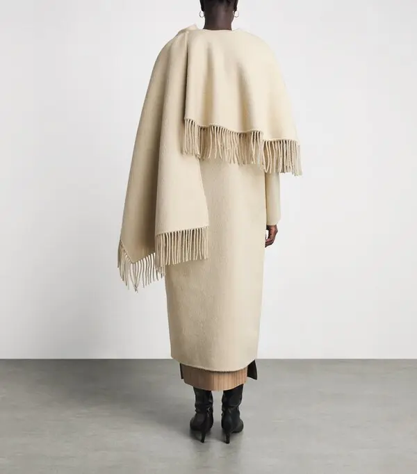 RÓHE Wool Scarf-detail Overcoat