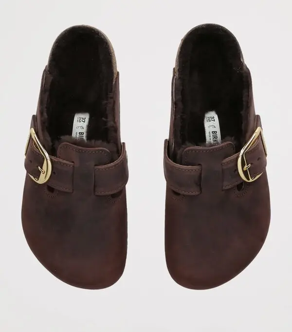 BIRKENSTOCK Leather Shearling-lined Boston Clogs