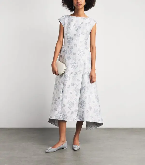 Huishan Zhang Floral Jacquard Aimee Midi Dress