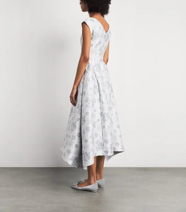 Huishan Zhang Floral Jacquard Aimee Midi Dress