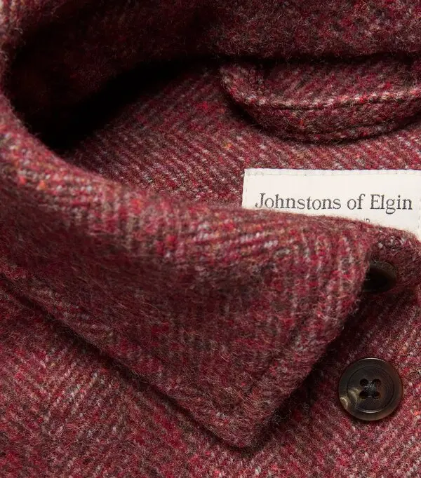Johnstons Of Elgin Wool-cashmere Herringbone Atholl Overshirt