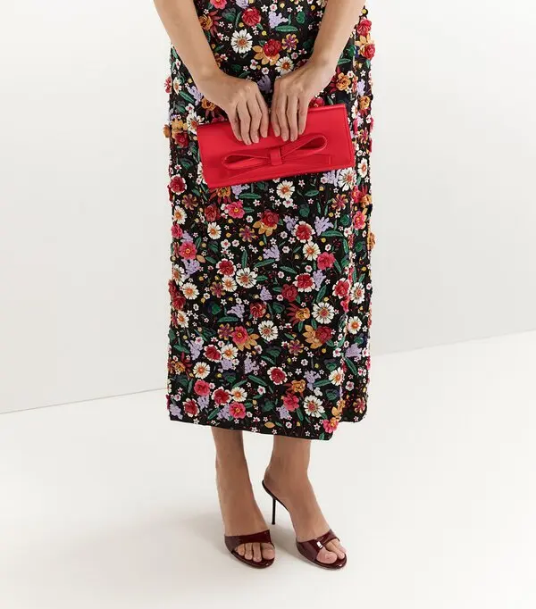 Carolina Herrera Satin Margaret Clutch Bag