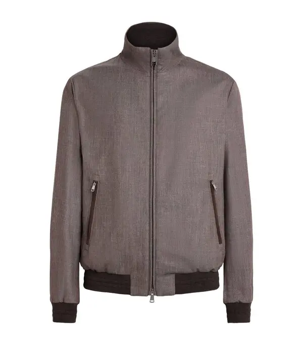 Paul & Shark Wool-silk-linen-blend Bomber Jacket
