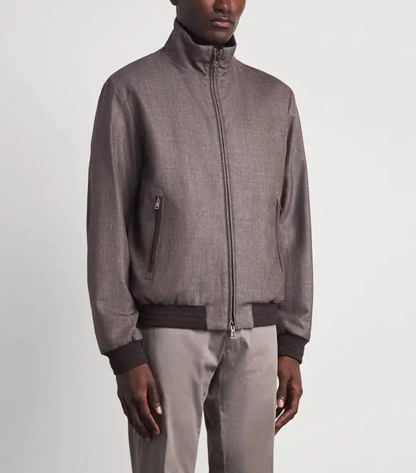Paul & Shark Wool-silk-linen-blend Bomber Jacket