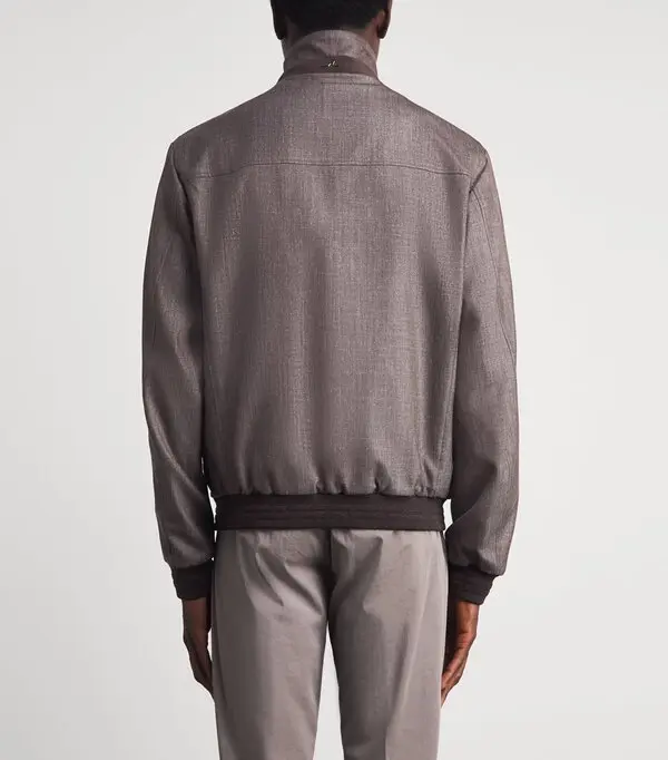 Paul & Shark Wool-silk-linen-blend Bomber Jacket