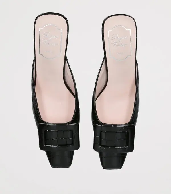 ROGER VIVIER Croc-embossed Leather Belle Mules 60