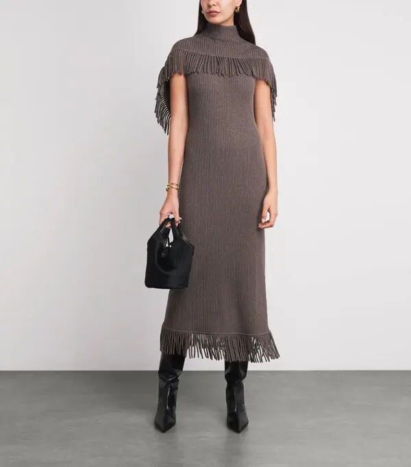 Simkhai Wool-cashmere Cape Jordan Midi Dress