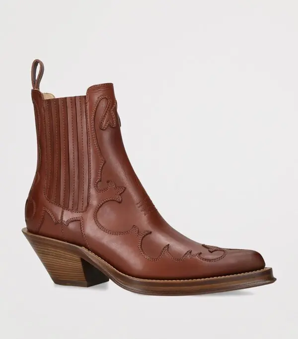 Gabriela Hearst Leather Cassidy Western Ankle Boots 50