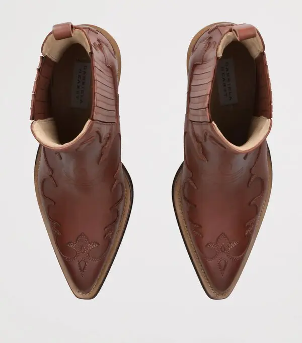 Gabriela Hearst Leather Cassidy Western Ankle Boots 50