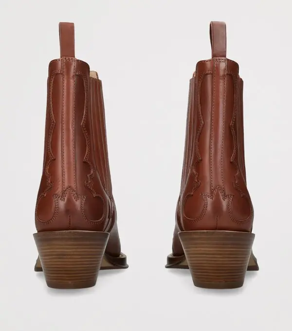 Gabriela Hearst Leather Cassidy Western Ankle Boots 50