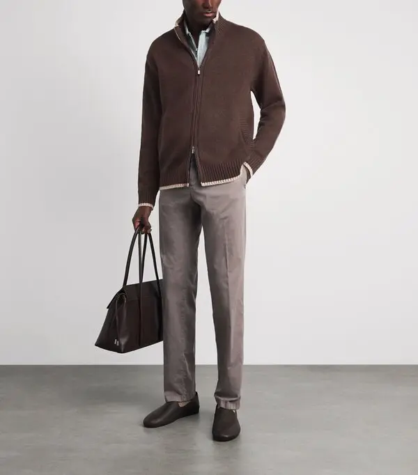 Paul & Shark Cashmere High-neck Cardigan