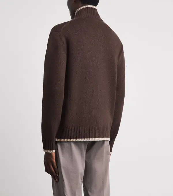 Paul & Shark Cashmere High-neck Cardigan