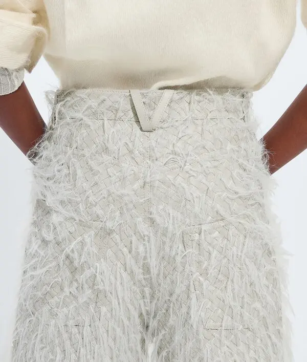 Bottega Veneta Fluffy Intrecciato Leather Pants