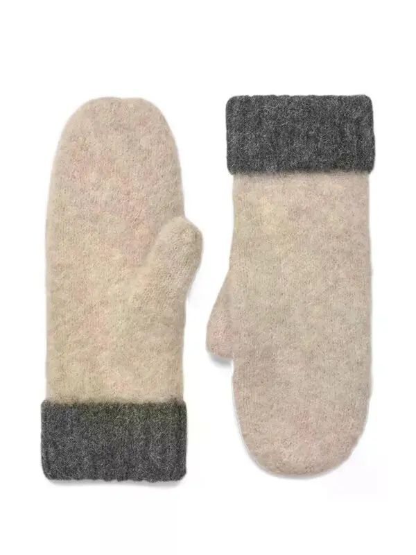 Samsøe Samsøe Sajeanne Brushed-finish Mittens - Neutrals