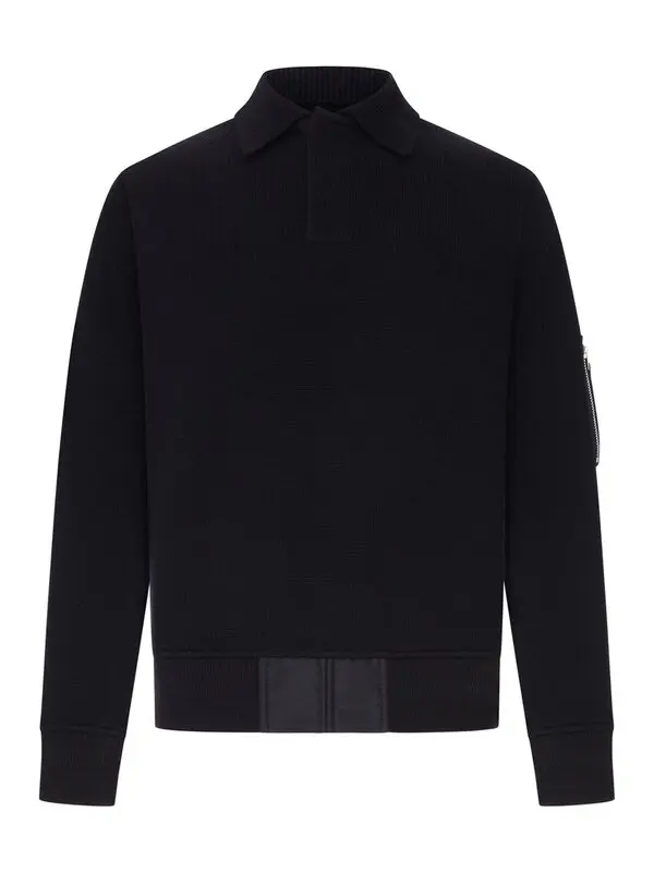 Sacai Knitted Polo Shirt With Zip Detail